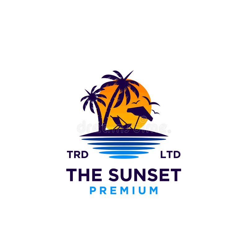 Sunset Beach Logo Design Illustration Stock Vector - Illustration of ... Sunset Beach Logo Design Illustration Stock Vector - Illustration of ...