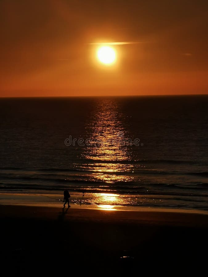 Sunset on Beach, Lovely View at Sky Stock Image - Image of view, sunset ...
