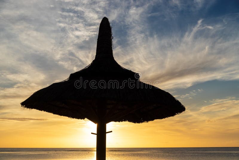 Sunset on the Beach on Mauritius Island Stock Image - Image of wave ...