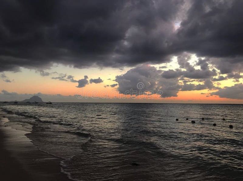Sunset Beach Mauritius Island Stock Image - Image of sunset, mauritius ...