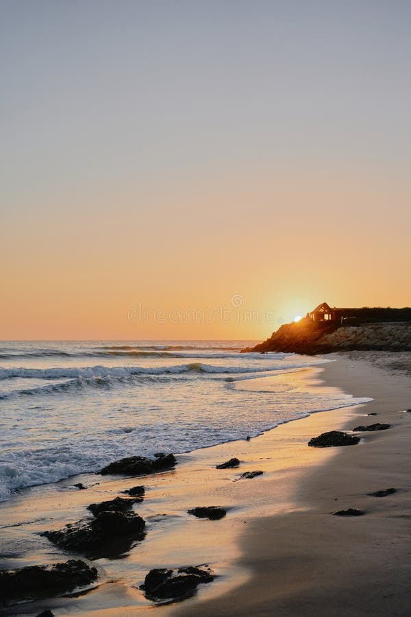 Sunset at the beach stock photo. Image of ocean, nice - 284245930