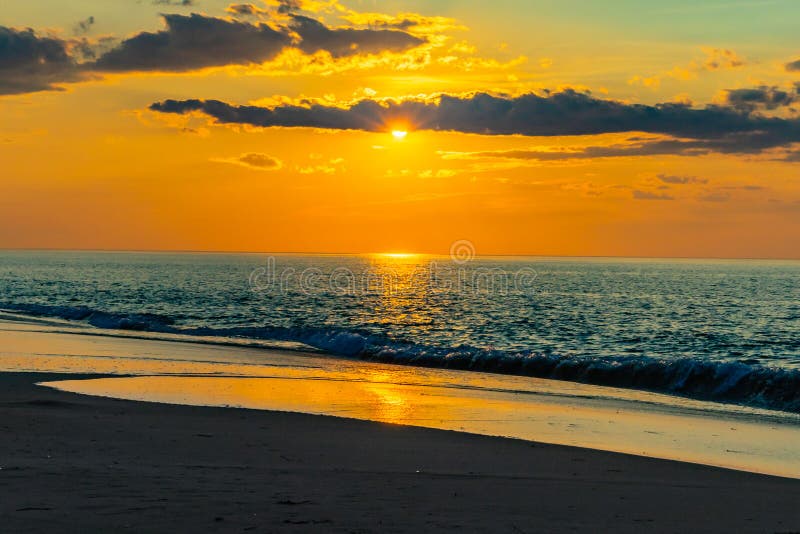 Sunset on the Beach on North Side of the Provincelands Cape Cod, Stock ...