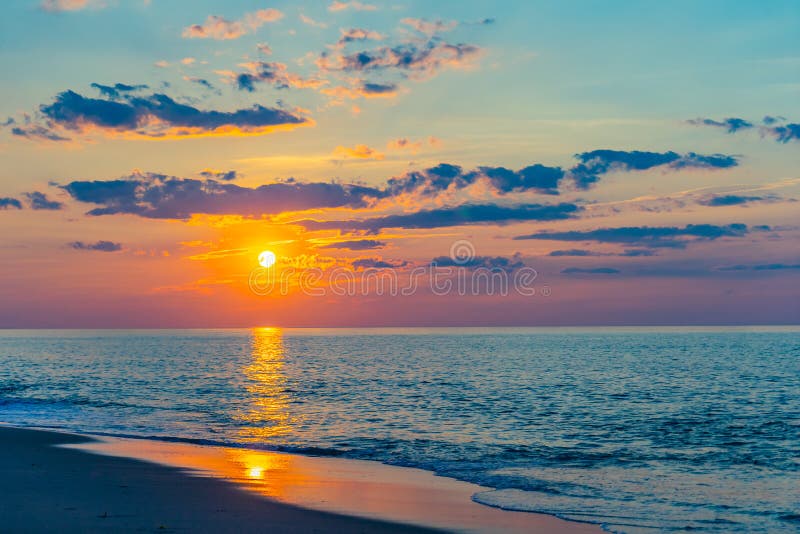 Sunset on the Beach on North Side of the Provincelands Cape Cod, Stock ...