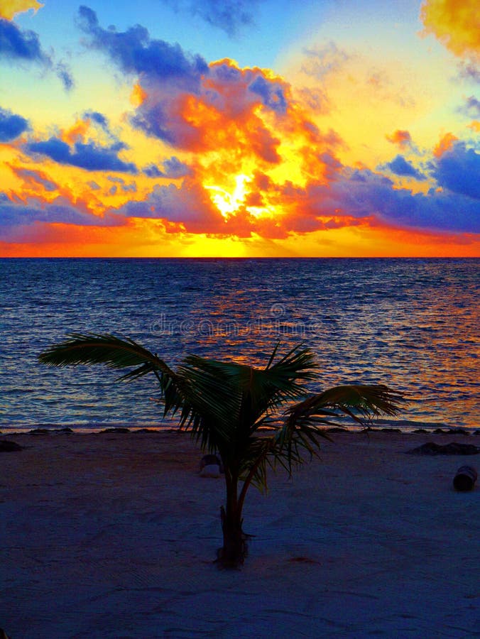 Sunset Beach Panorama Ocean Summer Time Holidays Stock Image - Image of ...