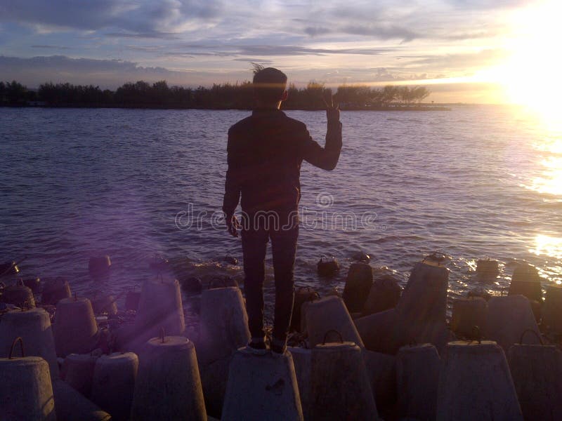 Sunset in the beach editorial photo. Image of sunset - 53920536