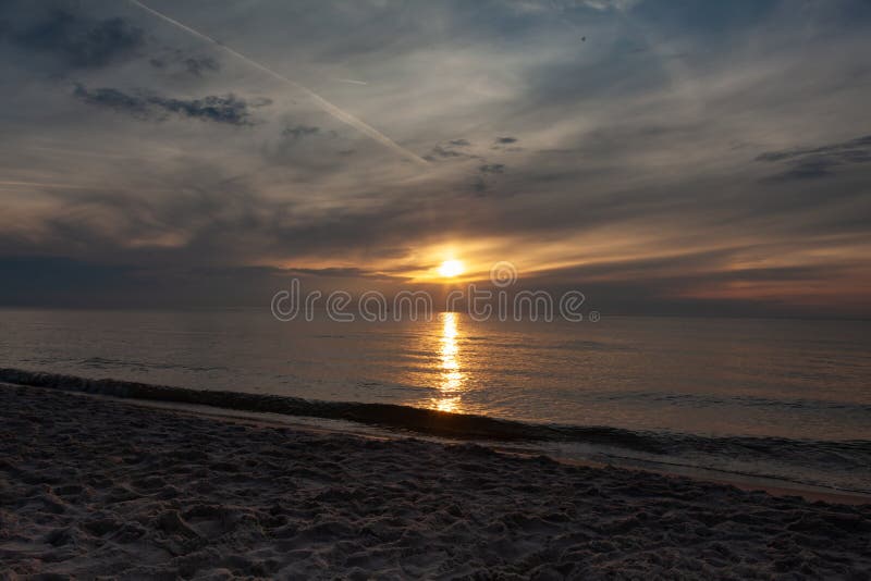 Sunset on the Beach, Polish Sea Baltic Stock Photo - Image of polish ...