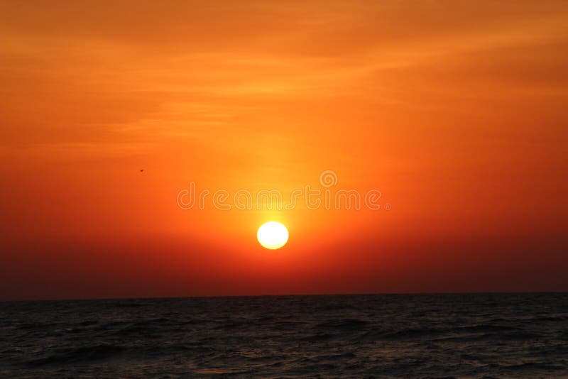 Sunset Beach, red light stock photo. Image of heat, coastline - 48330580