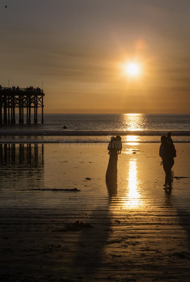 Sunset on the Beach in San Diego Stock Photo - Image of surf ...