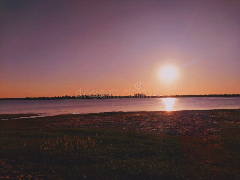 Sunset beach scenary stock image. Image of beach, sunset - 263755793