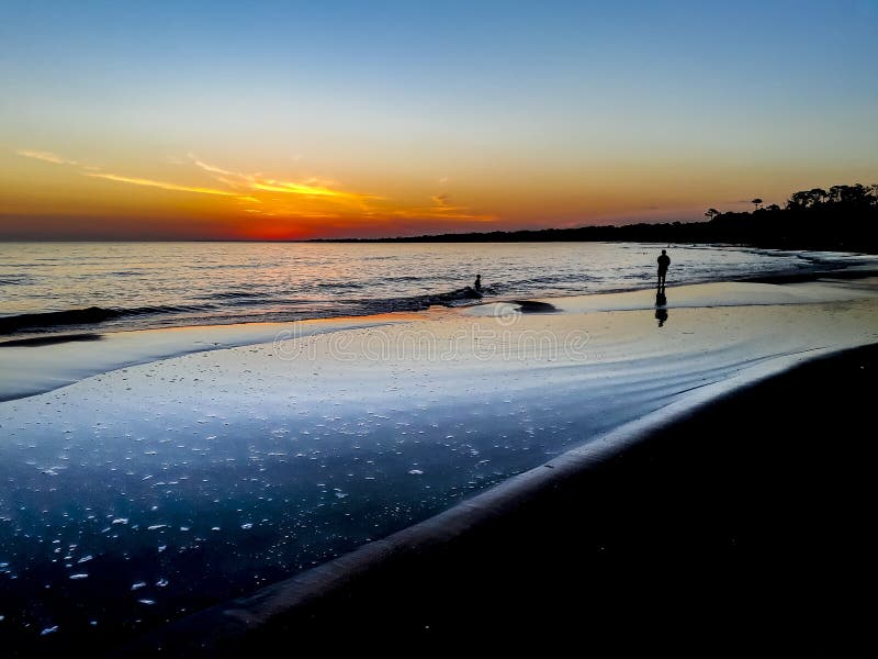 Sunset Beach Scene, Atlantida, Uruguay Stock Photo - Image of travel ...