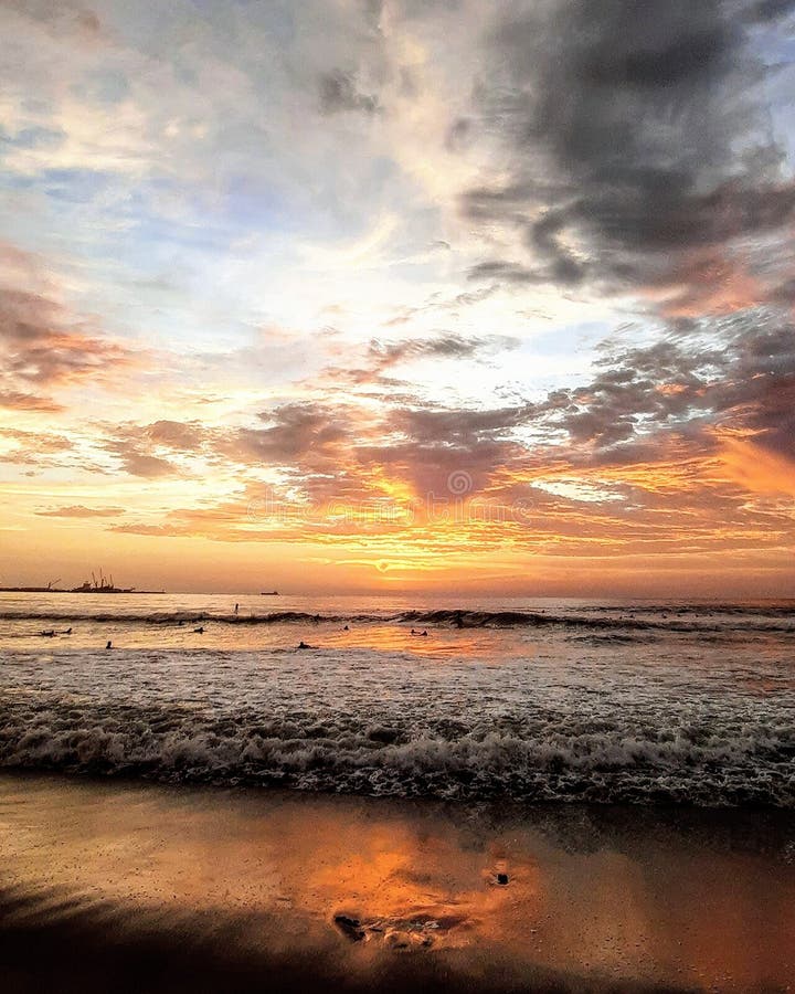 Sunset Beach Sea Nature Look Landcape Sun Stock Photo - Image of ...