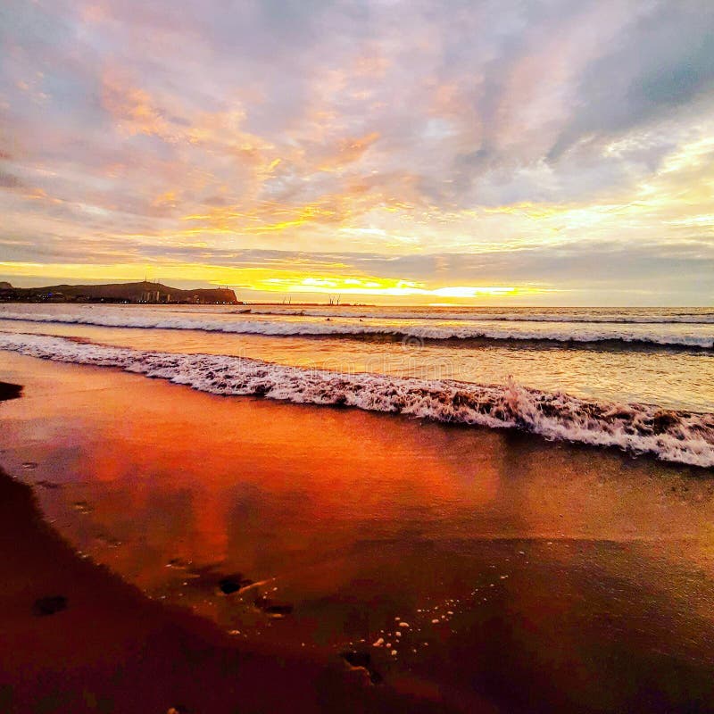 Life Sunset Sea Beach Look Nature Ocean Travel Stock Image - Image of ...