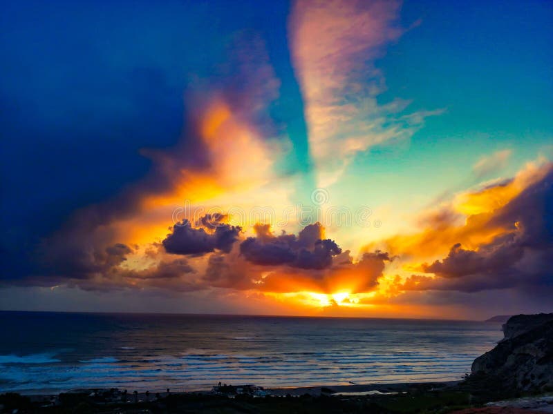 Sunset stock photo. Image of beach, sunset, cyprus - 142519156