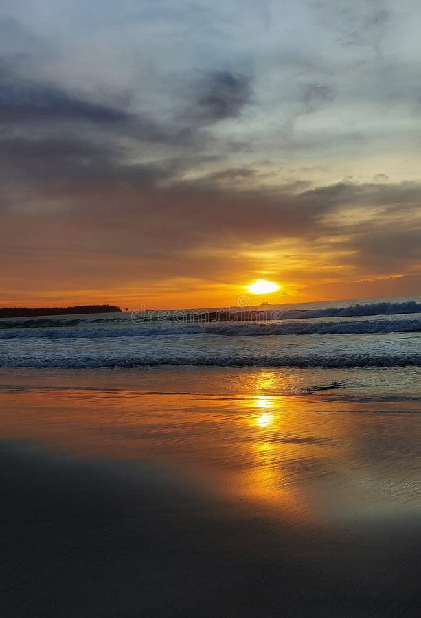 Sunset in the Beach and Silent Stock Image - Image of shore, coast ...