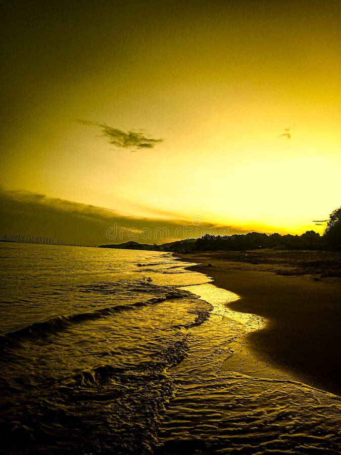 Sunset Beach Sky Cloud Water Stock Image - Image of cloud, beach: 262147655