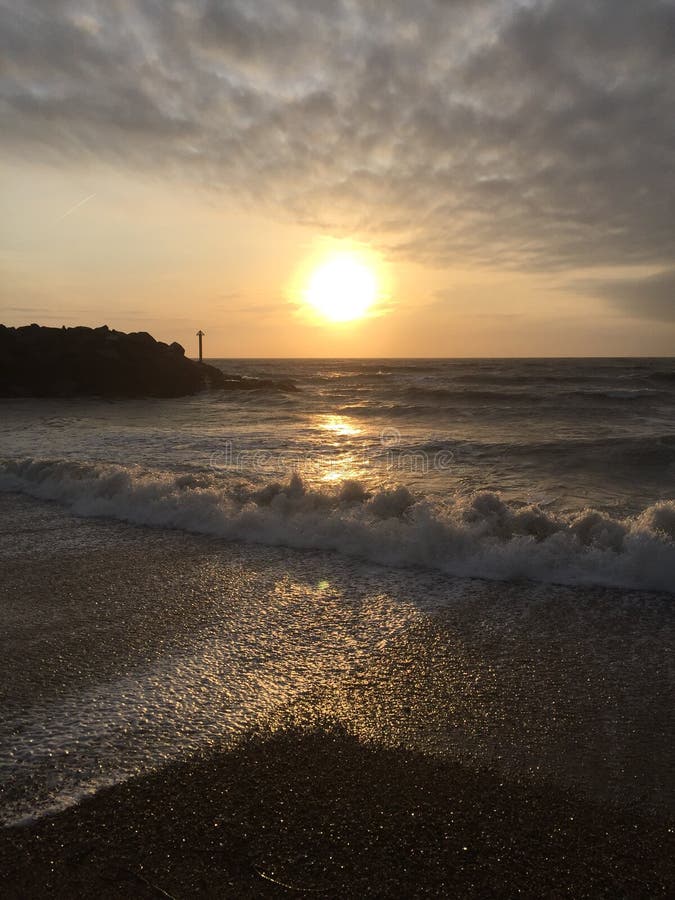 Sunset stock image. Image of beach, peace, sunset, summer - 66422545