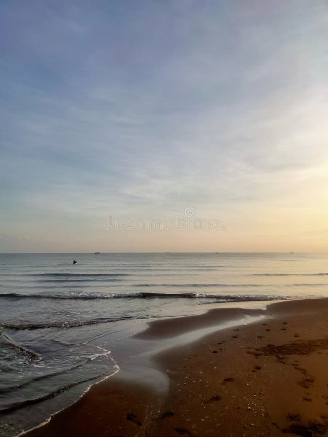 Sunset on the Beach with Sunny Weather Stock Photo - Image of weather ...
