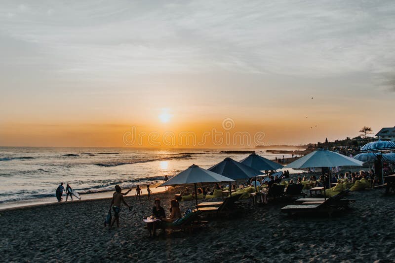 Sunset on the beach editorial image. Image of beach - 201331395