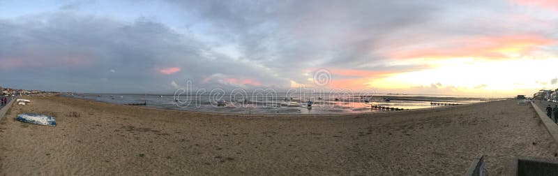 Sunset stock image. Image of england, sunset7, beach - 82710433