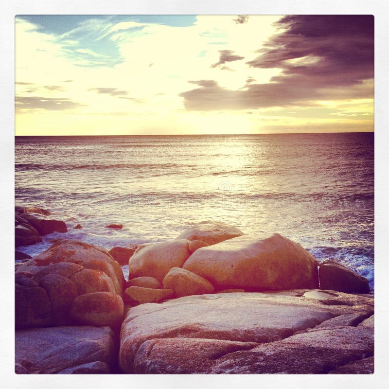 Sunset on the beach stock image. Image of outdoor, nature - 32998401