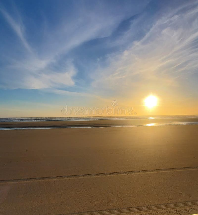 Sunset on the beach. stock image. Image of ocean, disappear - 261906889