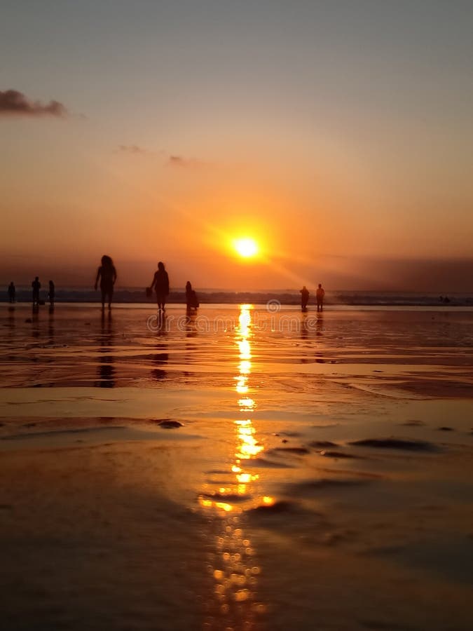 Sunset Beaches Bali Kuta Beautifull Stock Photo - Image of beaches ...