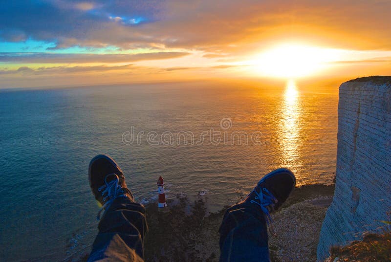 Sunset at Beachy Head stock image. Image of eastbourne - 37944381