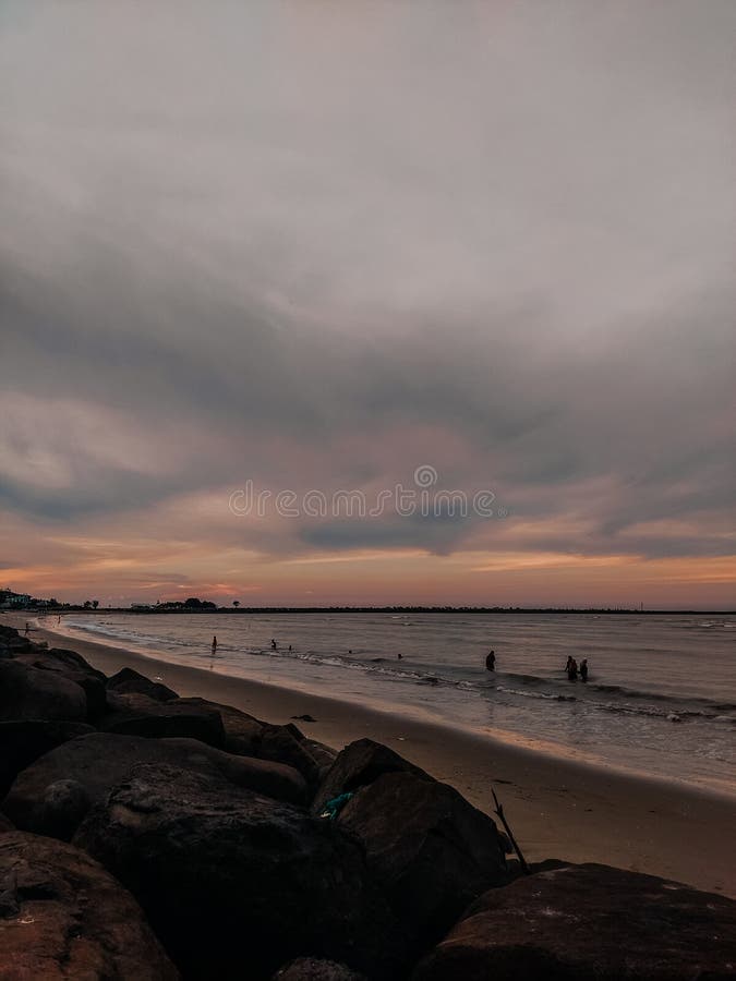 Sunset Beautiful Amazing from the Beach Stock Image - Image of cloud ...