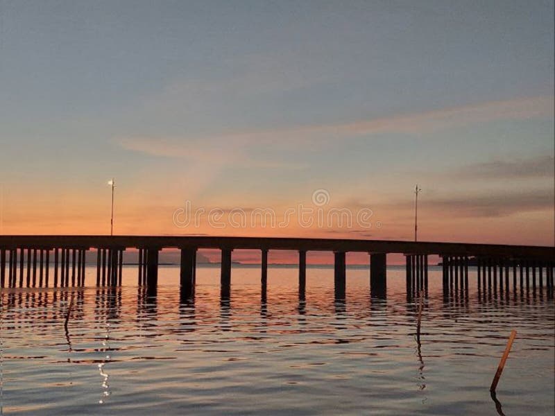 Sunset in Beautiful Bridges Stock Image - Image of dawn, afterglow ...