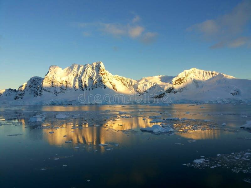 Sunset stock image. Image of snow, water, sunlight, antarctica - 48281585