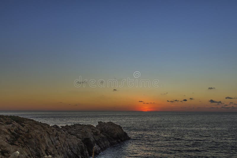Sunset Beautiful Panoramic View, Beach, Comet Point Oaxaca Mexico Stock ...