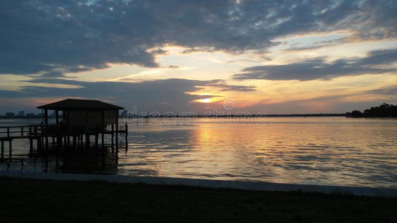 Sunset stock image. Image of boathouse, beautiful, sunset - 153835631