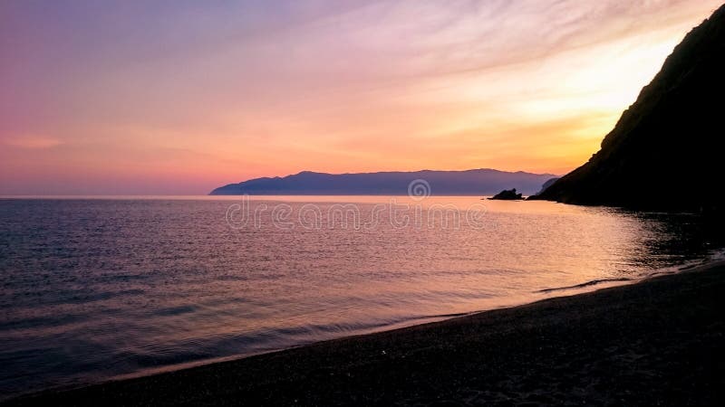 Sunset Beautiful Sea Beach View Stock Image - Image of ocean ...