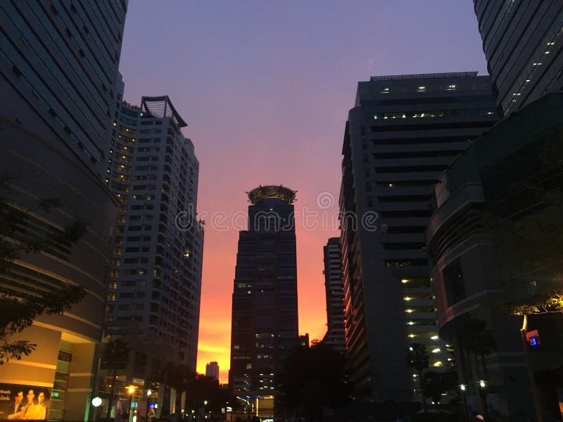 Sunset editorial photo. Image of town, pastel, building - 99922311