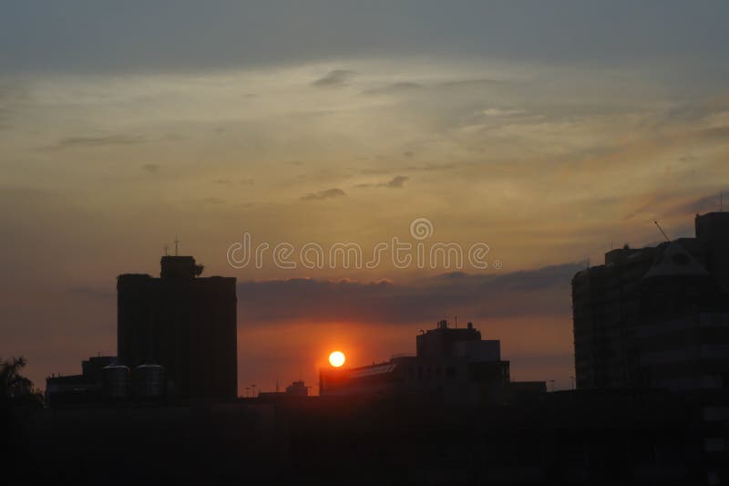 Sunset stock photo. Image of urban, cloud, sunset, architecture - 34875206