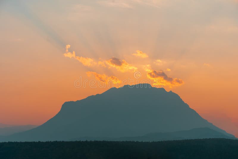 Sunset Behind the Big Mountain Stock Image - Image of ancient, frost ...