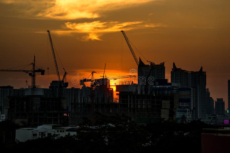 Sunset behind building stock image. Image of building - 28133197