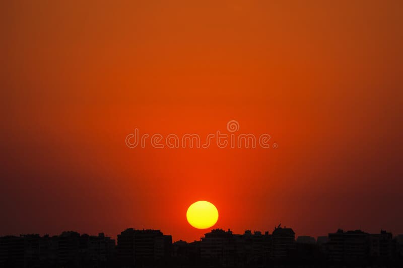 Sunset Behind the Buildings Stock Photo - Image of travel, building ...