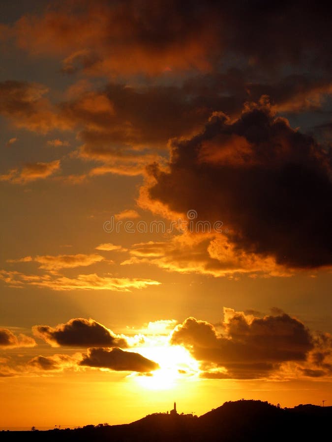 Sunset behind church stock photo. Image of ocean, funchal - 1365128