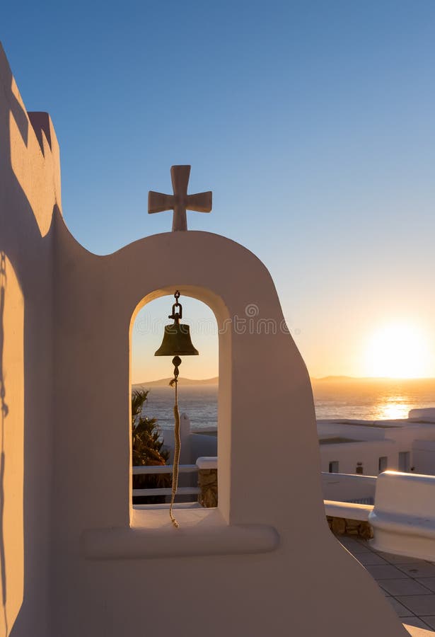 Sunset behind church bell stock photo. Image of bell - 77738092