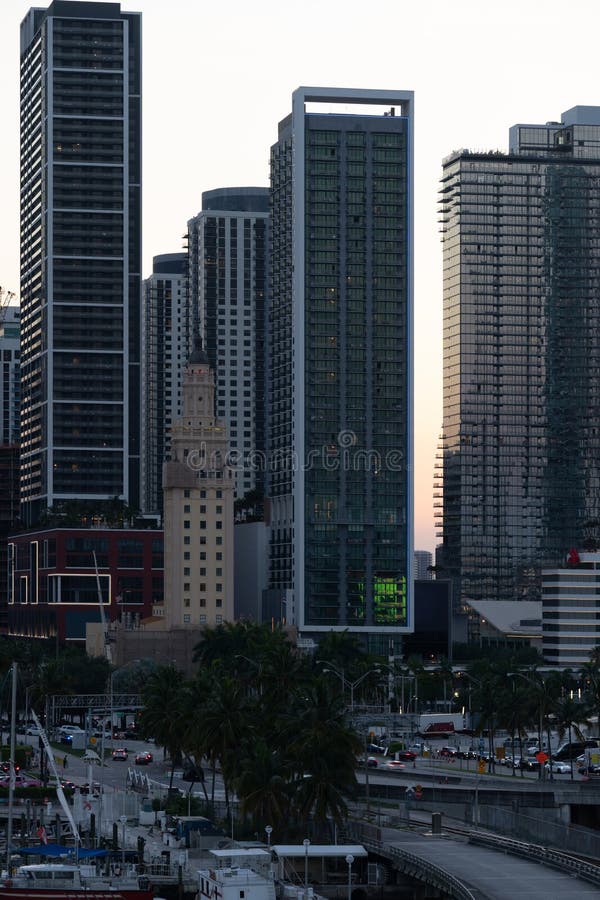 Sunset Behind Downtown Miami 2025 Stock Image - Image of cityscapes ...