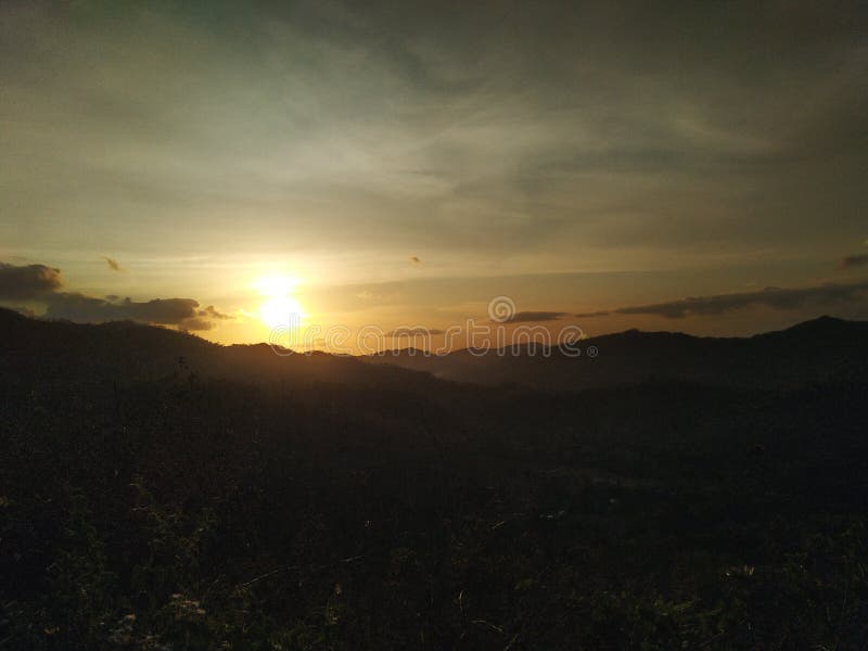 Sunset Behind A Hill Picture. Image: 91758697