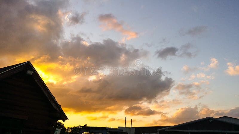 Sunset stock photo. Image of sunset, contrast, house - 55388922