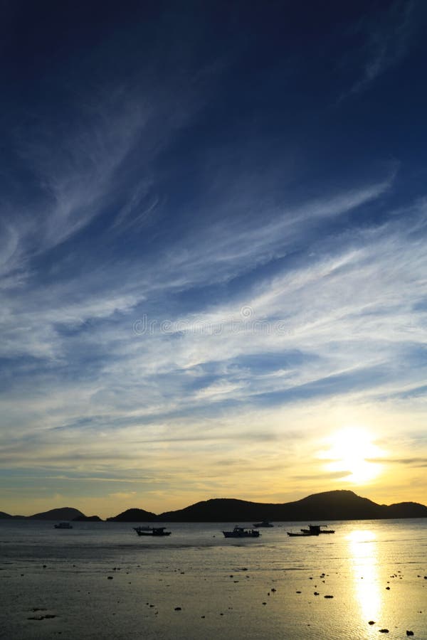 Sunset Behind Mountain stock image. Image of canoe, dawn - 64287917