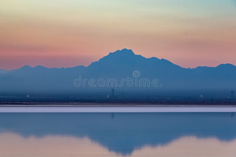 Sunset Behind the Mountains of Salt Lake Stock Image - Image of ...