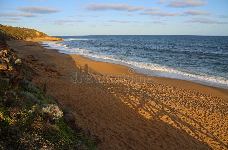 Sunset on Bells beach stock photo. Image of clouds, sand - 183797920