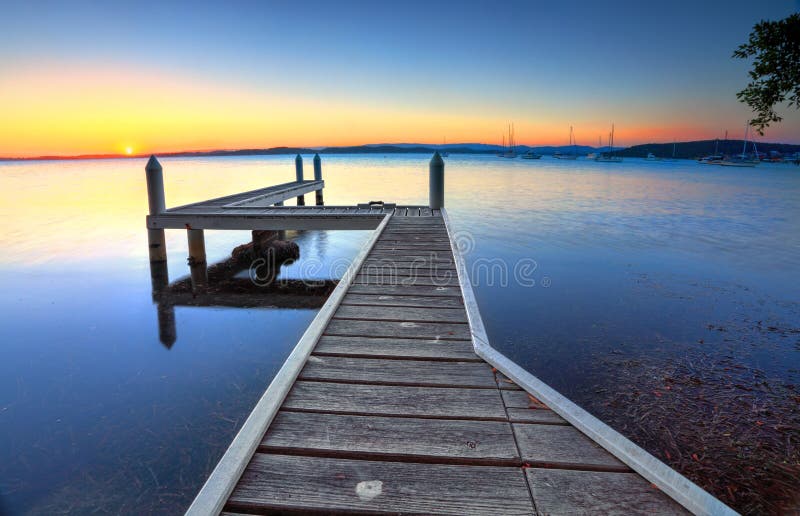 Sunset Belmont Australia stock photo. Image of tranquility - 37456674