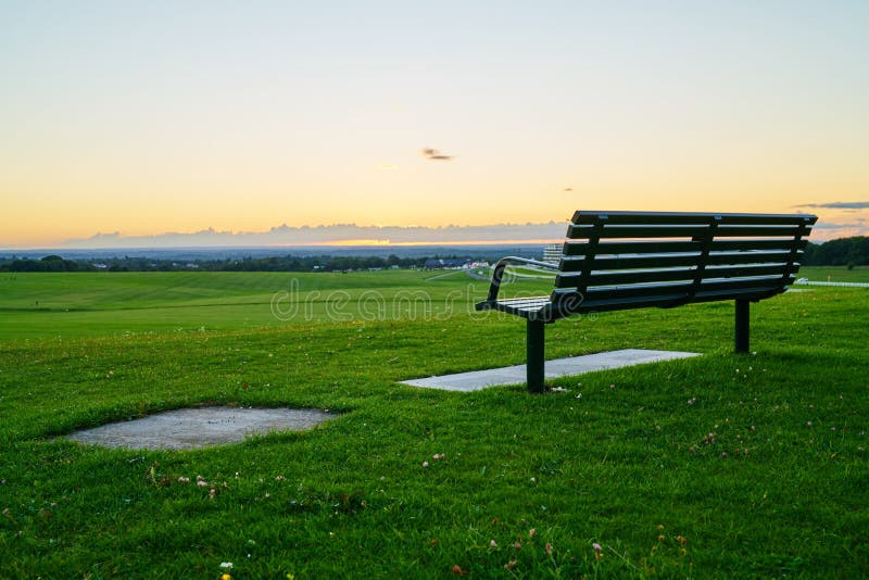Sunset bench stock image. Image of outdoors, summer, alone - 58652189