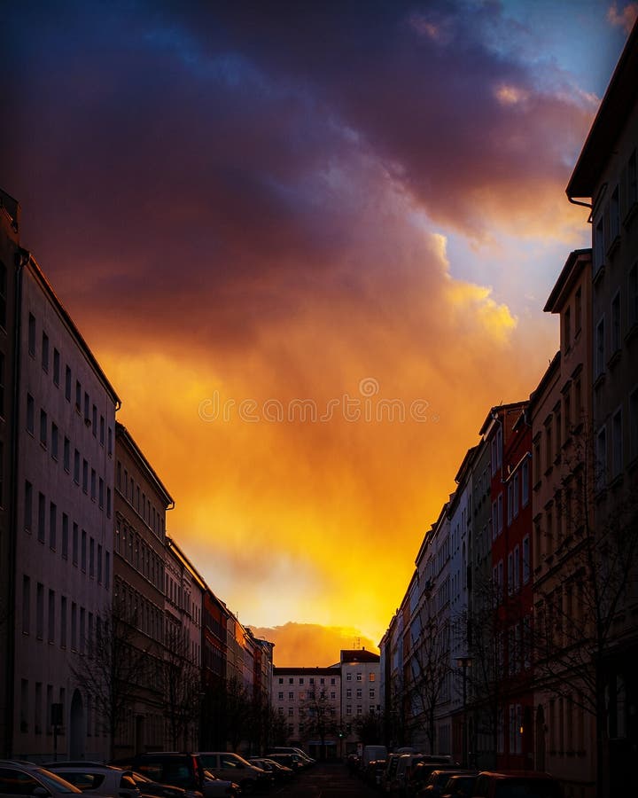 Sunset in Berlin, Traine Bridge Stock Image - Image of ...