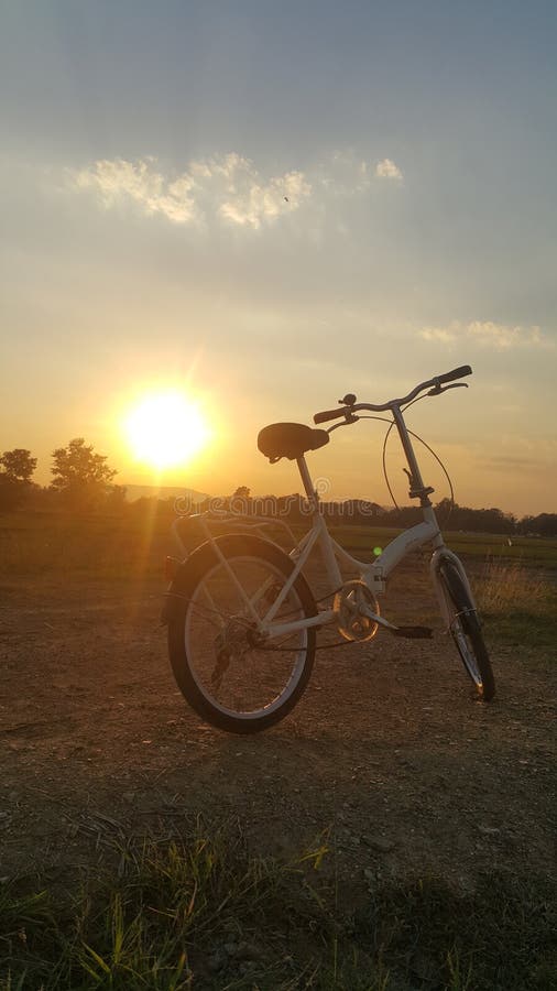 Sunset stock image. Image of bicycle, sunset, evening - 64647765